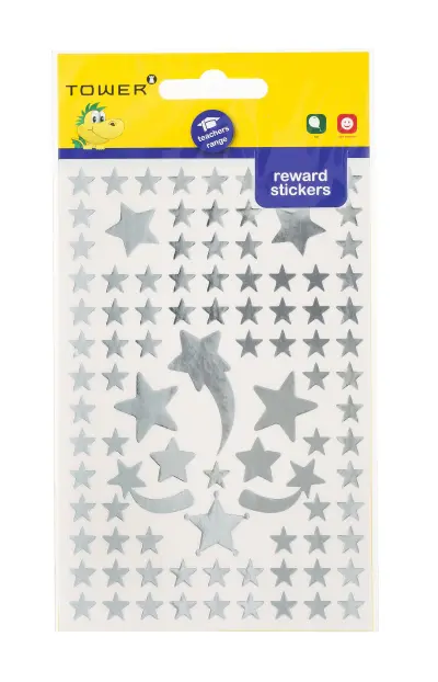 Tower Fun Stars Silver TTTR02S03 (285 Labels) | Waltons