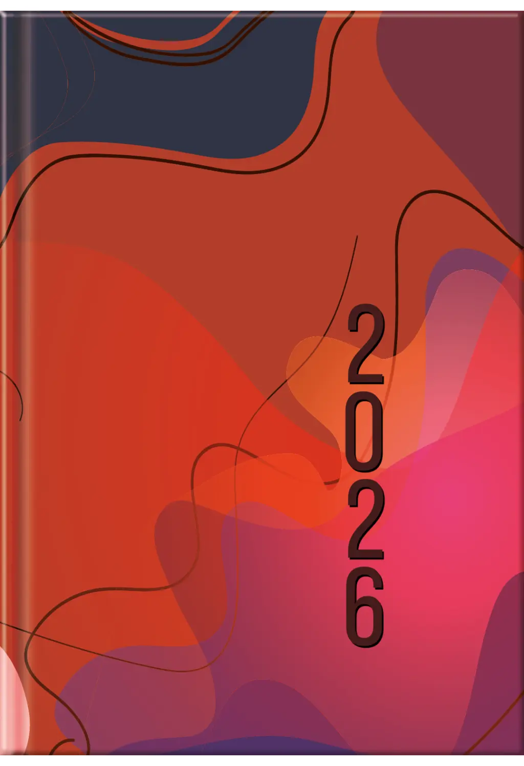 A5 PAGE-A-DAY PADDED DIARY - RED SWIRL | Waltons