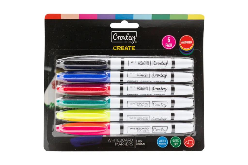 Croxley Create Whiteboard Markers Fine 6 Carded Mar1451 | Waltons